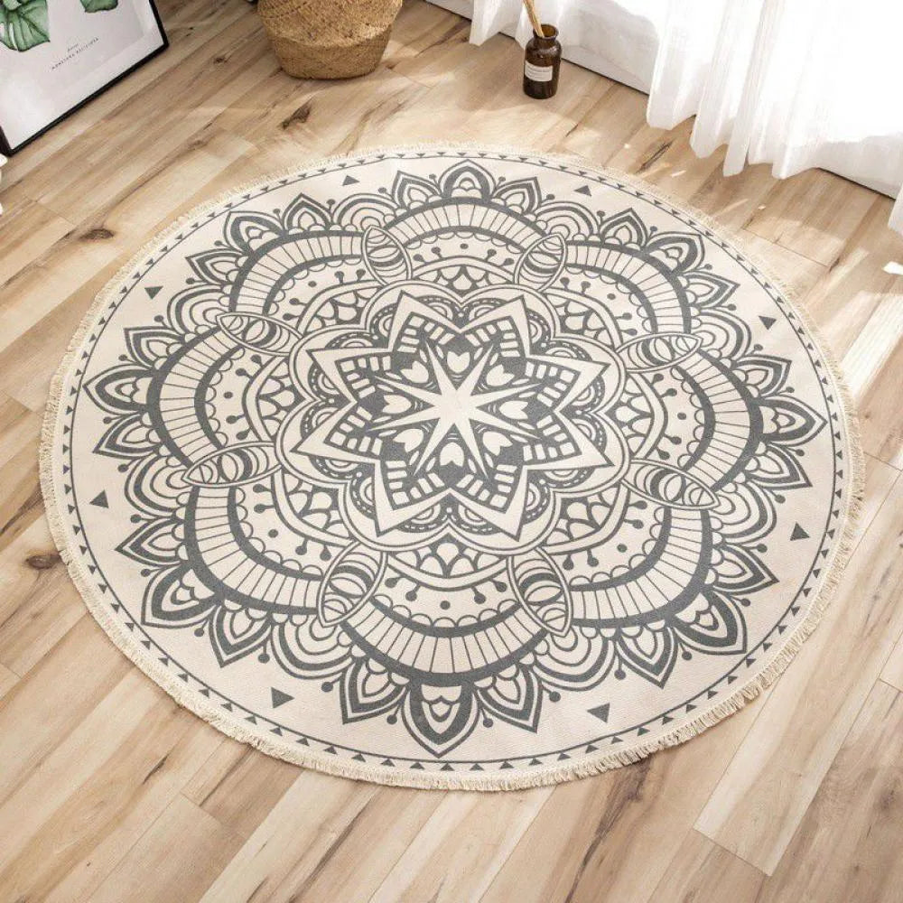 Bohemian Round Rug with Tassels | From Where