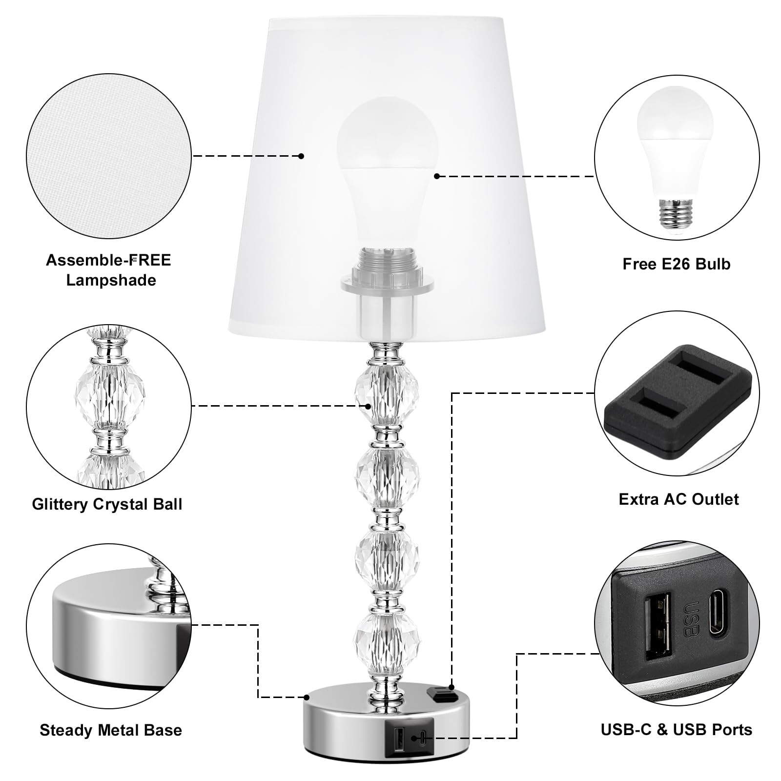 Large Crystal Table Lamps (Set of 2) | From Where