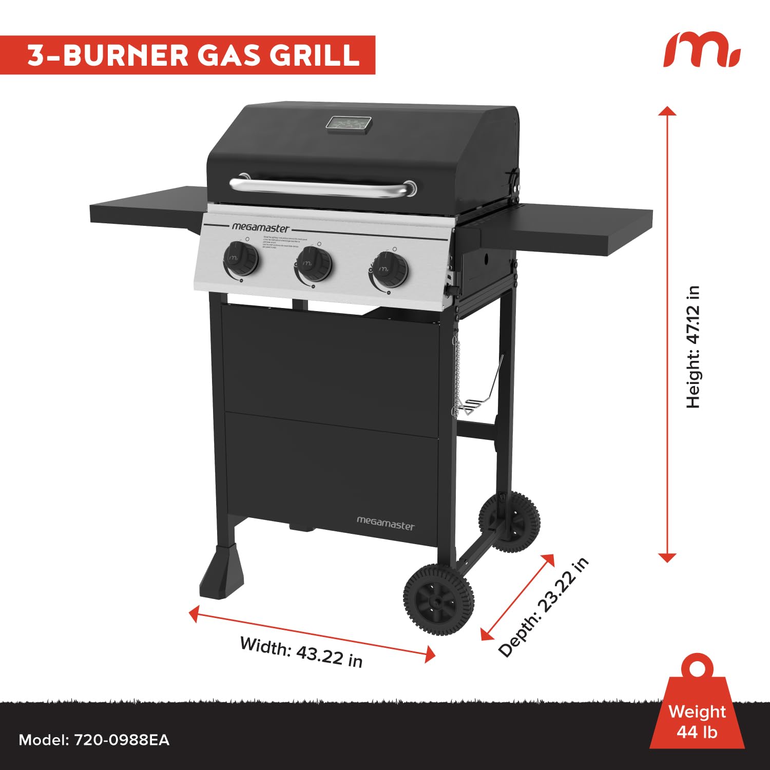 Megamaster 3-Burner Propane Gas Grill | From Where